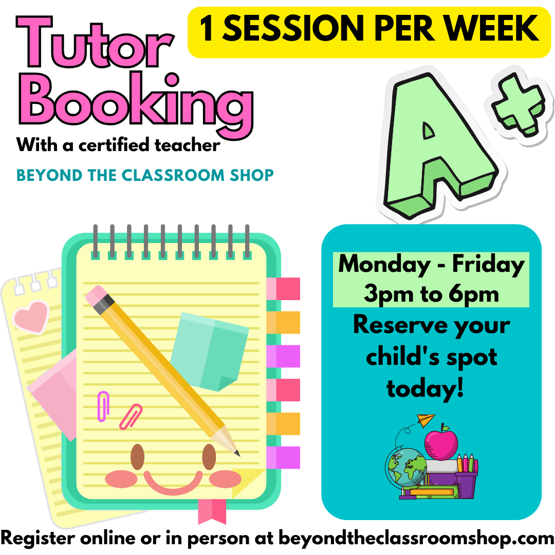 Book a Tutor: 1 Session Per Week – Beyond The Classroom Shop