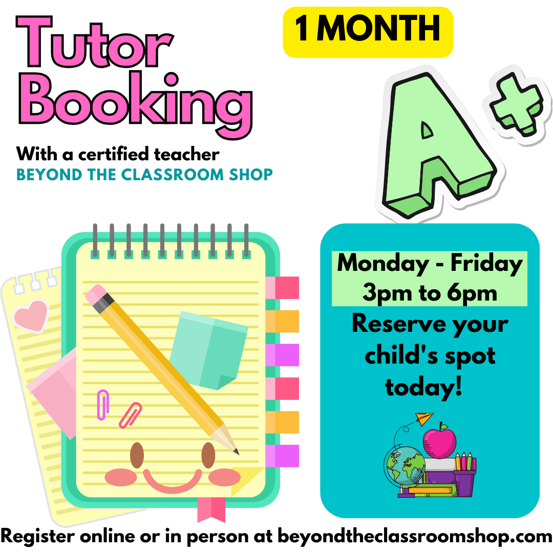 Book a Tutor: 1 Month/ 2 Sessions Per Week – Beyond The Classroom Shop