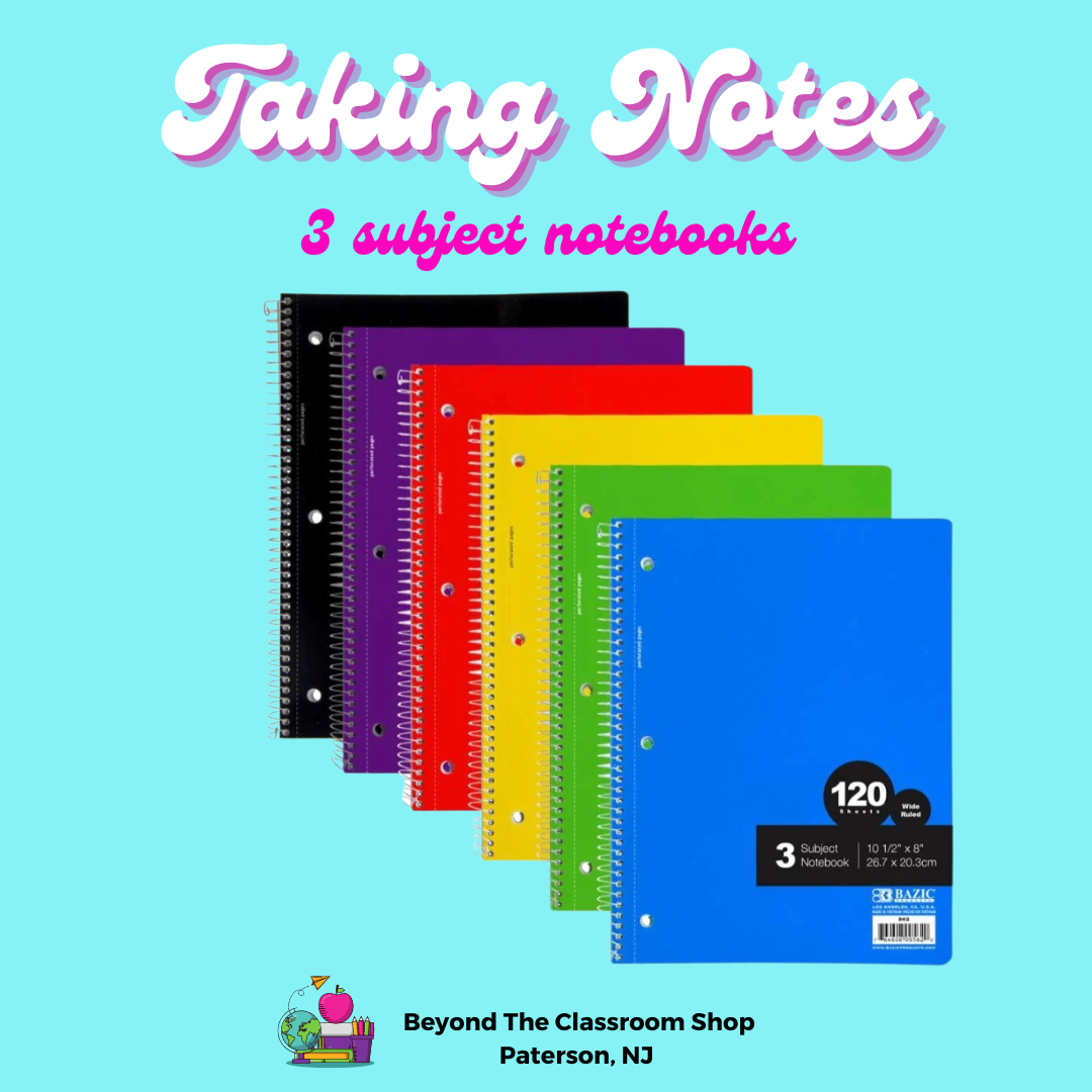 3 Subject Notebooks – Beyond The Classroom Shop